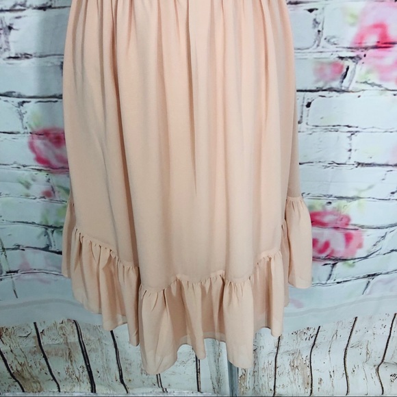 Marchesa | Dresses | Marchesa Rose Blush Pink Sundress W Ruffle Hem ...